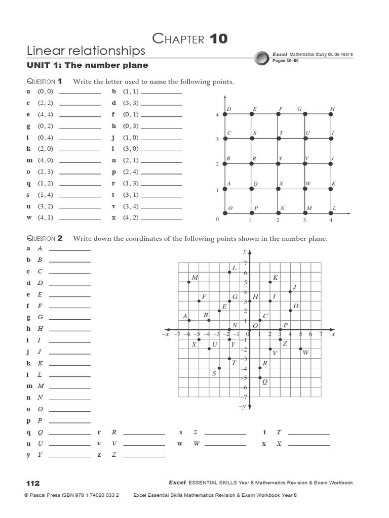 EES Mathematics Revision Exam Workbook Year 8 Graph I | PDF ...