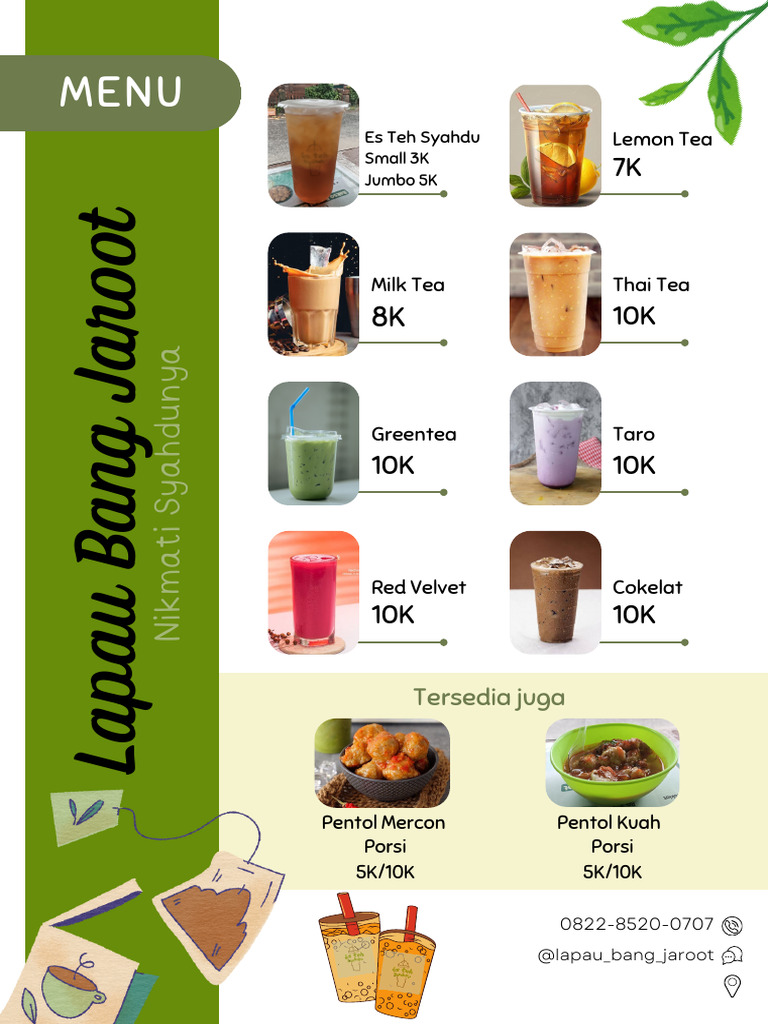 Menu Kafe Minuman Jus Buah Segar Kedai Foto - 20240727 - 171334 - 0000 ...