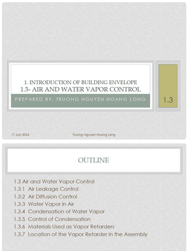 VGUBC4 - 1.3 - Air and Water Vapor Control | PDF | Humidity | Condensation