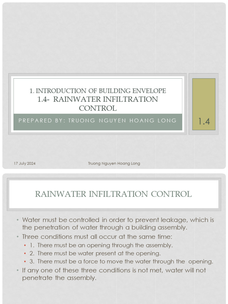 VGUBC4 - 1.4 - Rainwater Infiltration Control | PDF | Roof ...