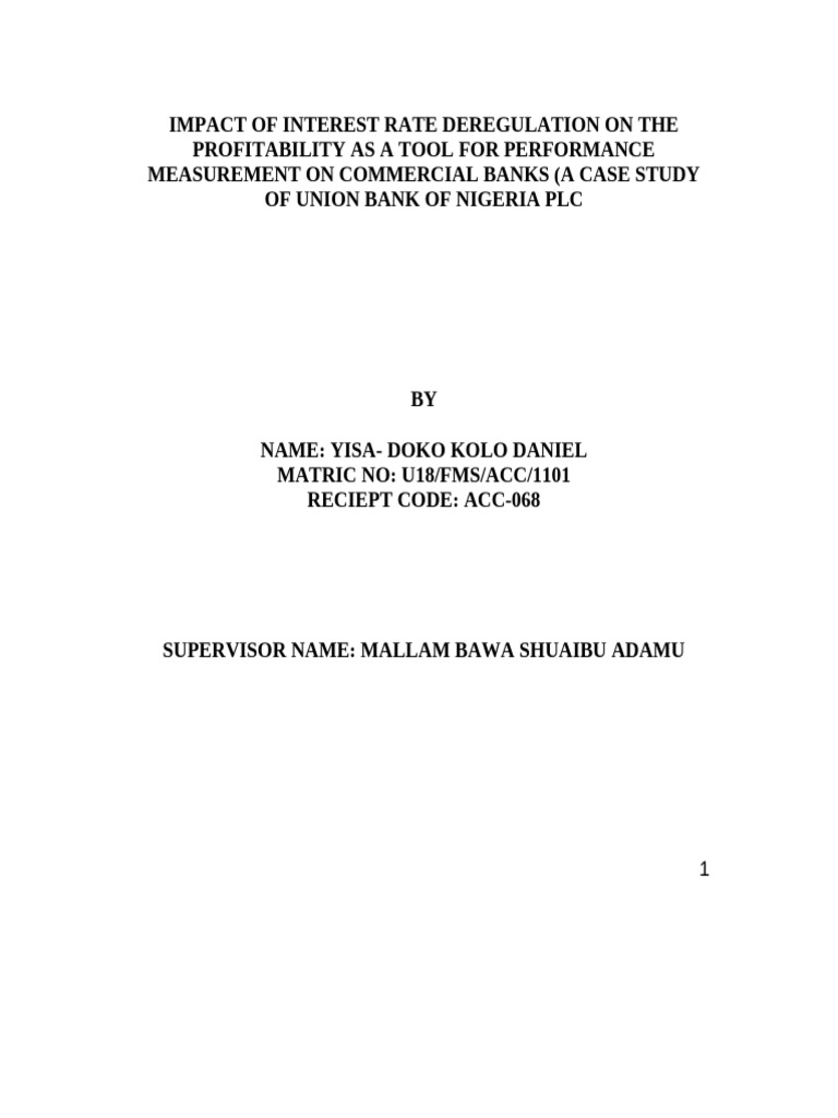 Rate Deregulation On The Profitability of Commercial Banks | PDF ...