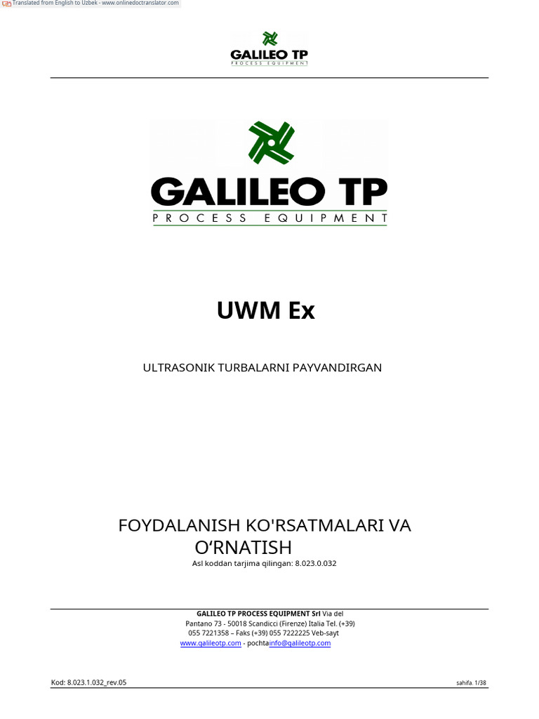 UWM EX Welding Machine - ENG - En.uz | PDF