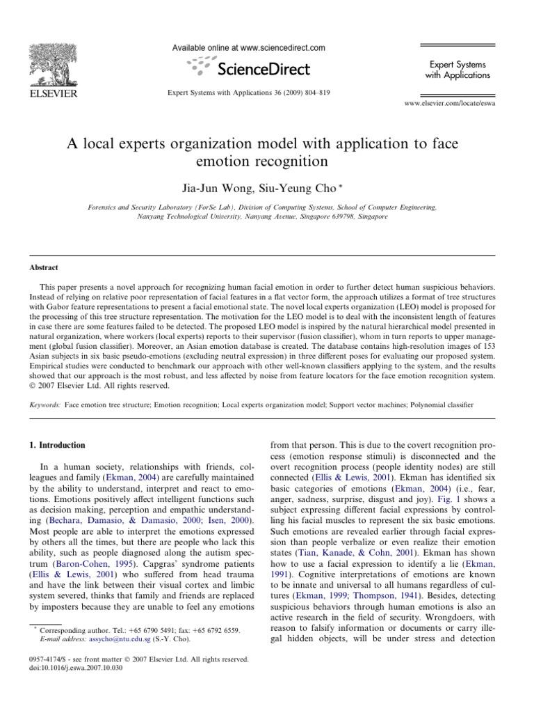 A Local Experts Organization Model With Application To Face | PDF ...