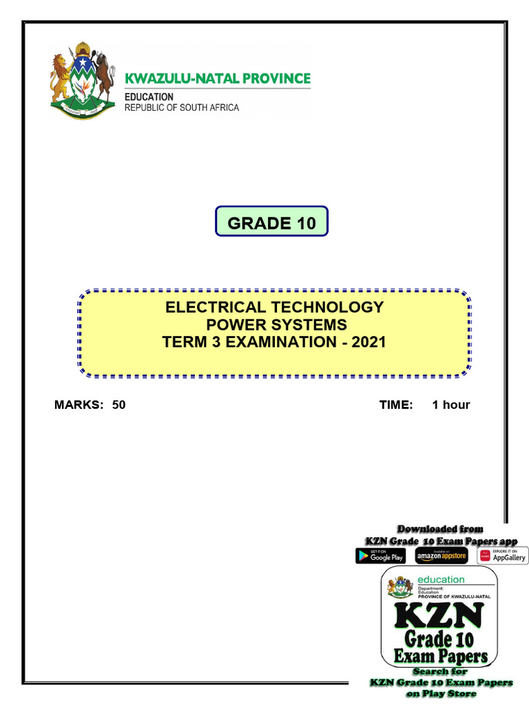 Grade 10 Term 3 Power Systems Memo | PDF | Ac Power Plugs And Sockets | Electrical Engineering