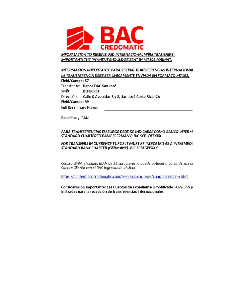 Información para Recibir Transferencias Internacionales Por Medio de Nuestros Corresponsales 1 | PDF