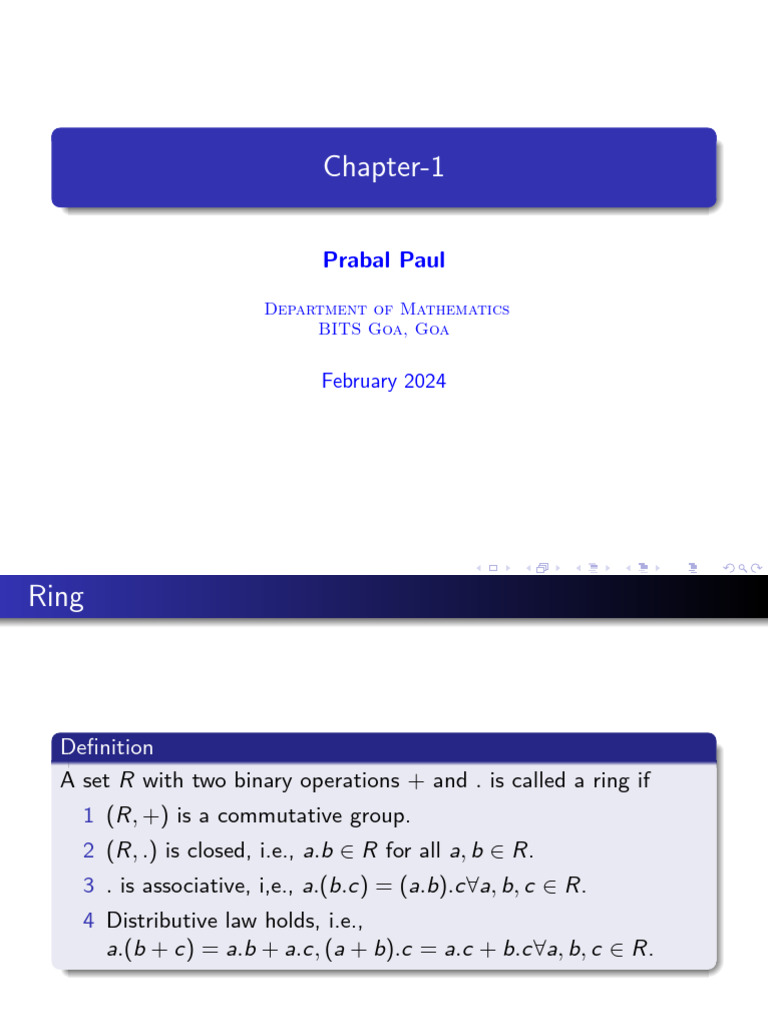 Cryptography_Ring_Theory-I | PDF | Field (Mathematics) | Ring (Mathematics)
