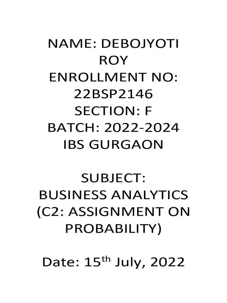 ASSIGNMENT C2 BUSINESS ANALYTICS | PDF