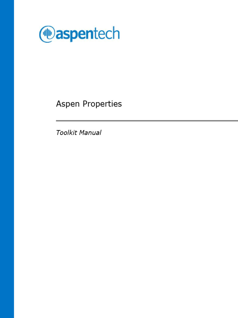 Aspen Properties Toolkit Manual | PDF | Parameter (Computer Programming ...