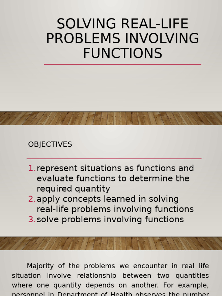 Q1 - 4 - Solving Problems Involving Functions | PDF | Technology & Engineering