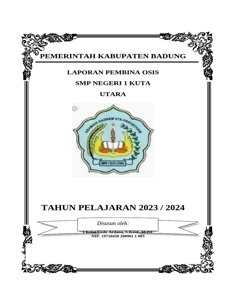 Laporan Program Kerja Pembina Osis 2024 | PDF