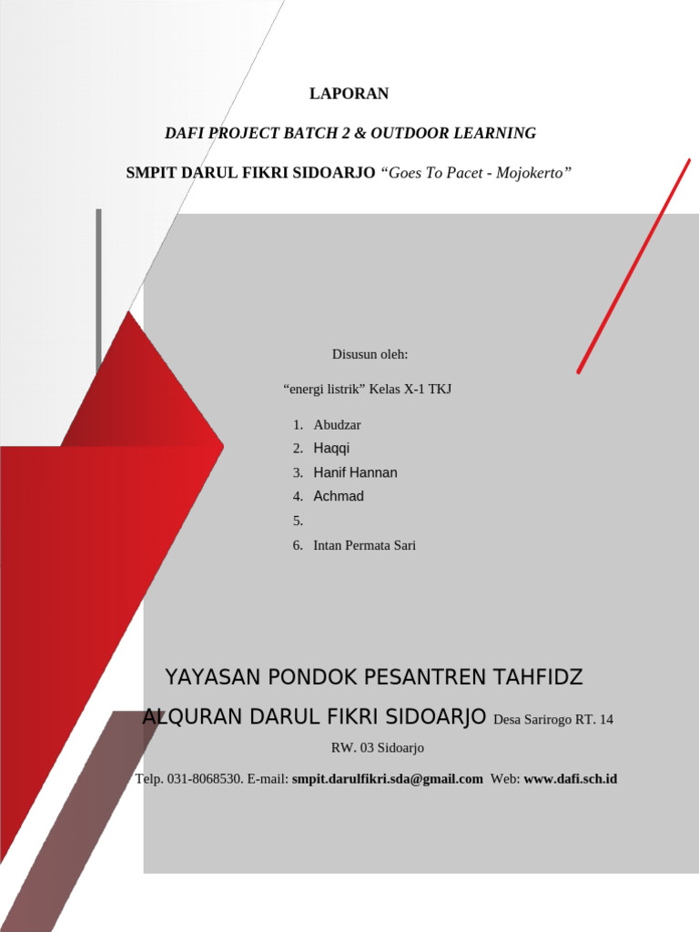 Format Laporan Odl Dan Dafi Project Batch 2 (Versi Word) | PDF | Seni