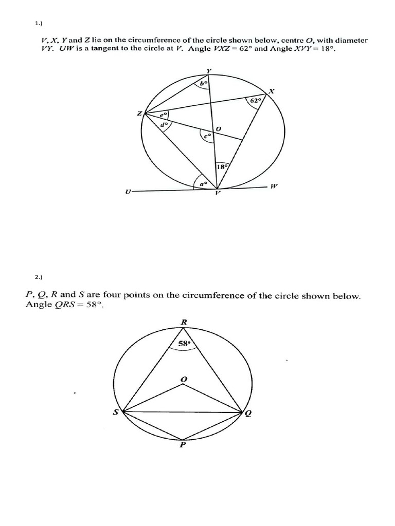 Circle Theorems CXC | PDF