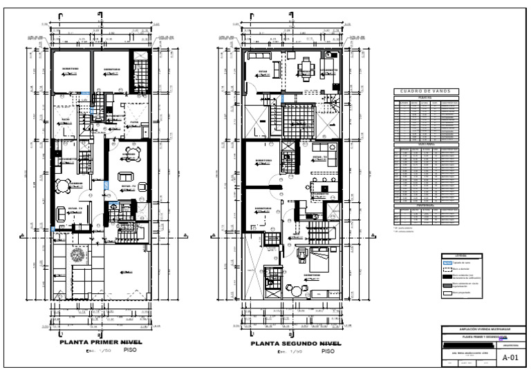 Planta Primer y Segundo Nivel (A1) | PDF