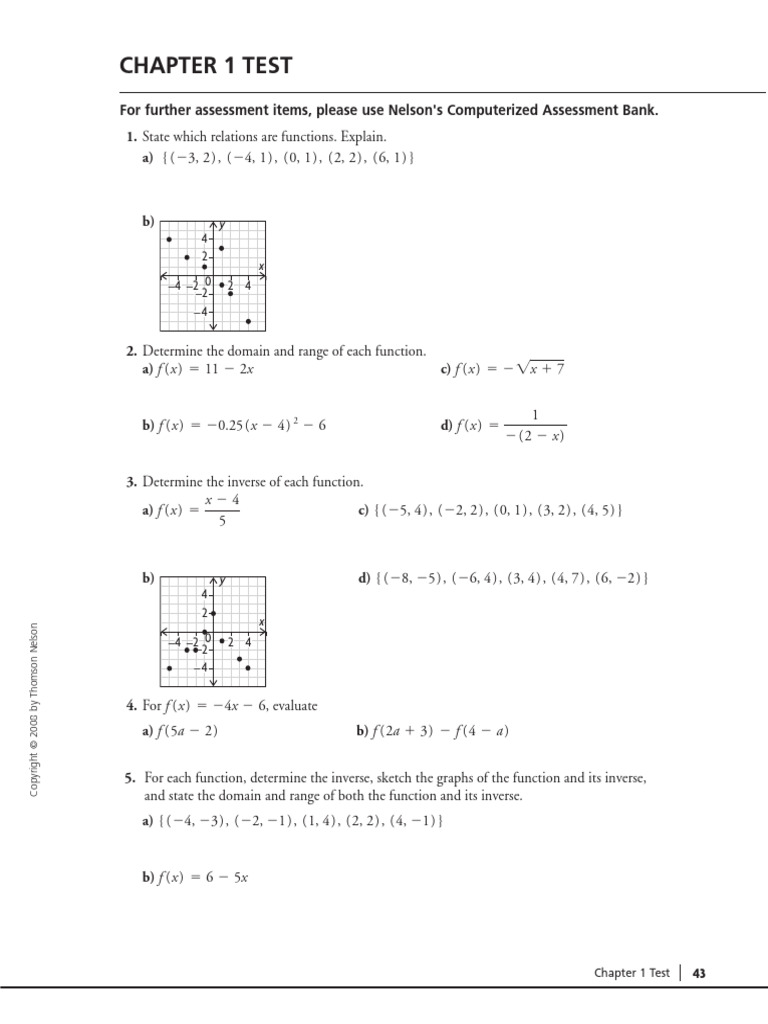 Sept 28 Mcr3u Practice Test Chapter 1 | PDF | Function (Mathematics ...