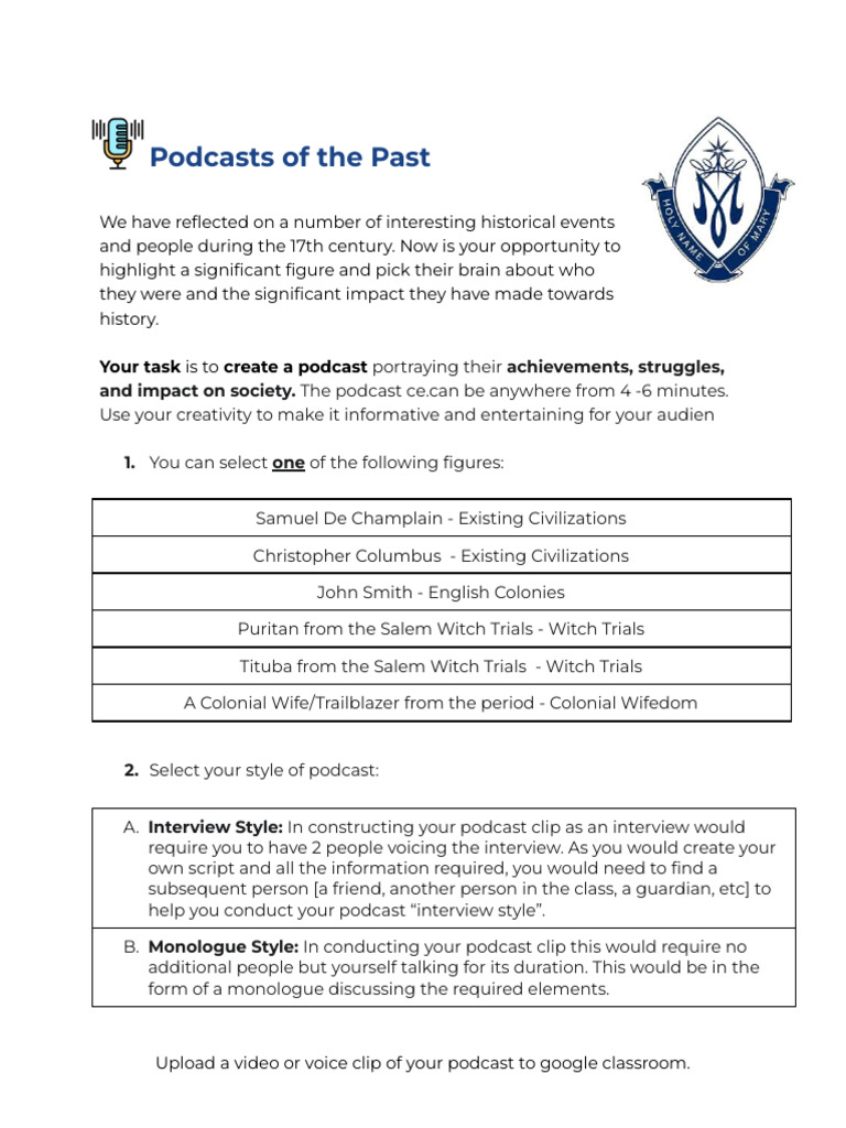 Podcasts of The Past Assignment | PDF