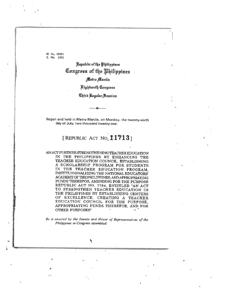 RA 11713 Excellence in Teacher Education Act April 7 2024 | PDF