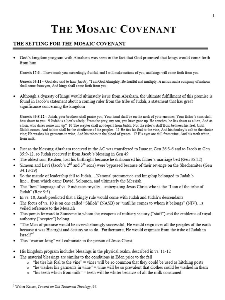 Class 5 Mosaic Covenant Part 1 | PDF | Covenant (Biblical) | Book Of Exodus