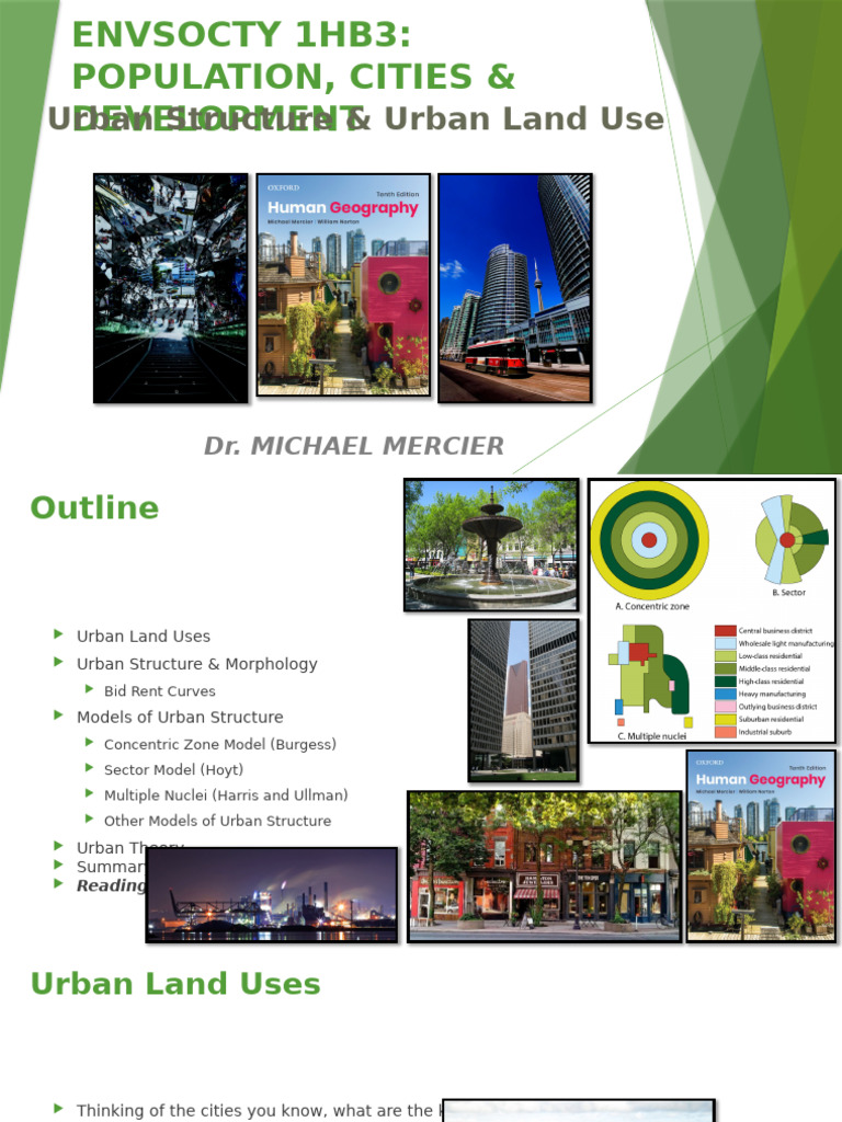 ENVSOCTY 1HB3 C02 - 2023-24-Fall - Lec 16 - Cities & Urbanization III - Urban Structure & Urban ...