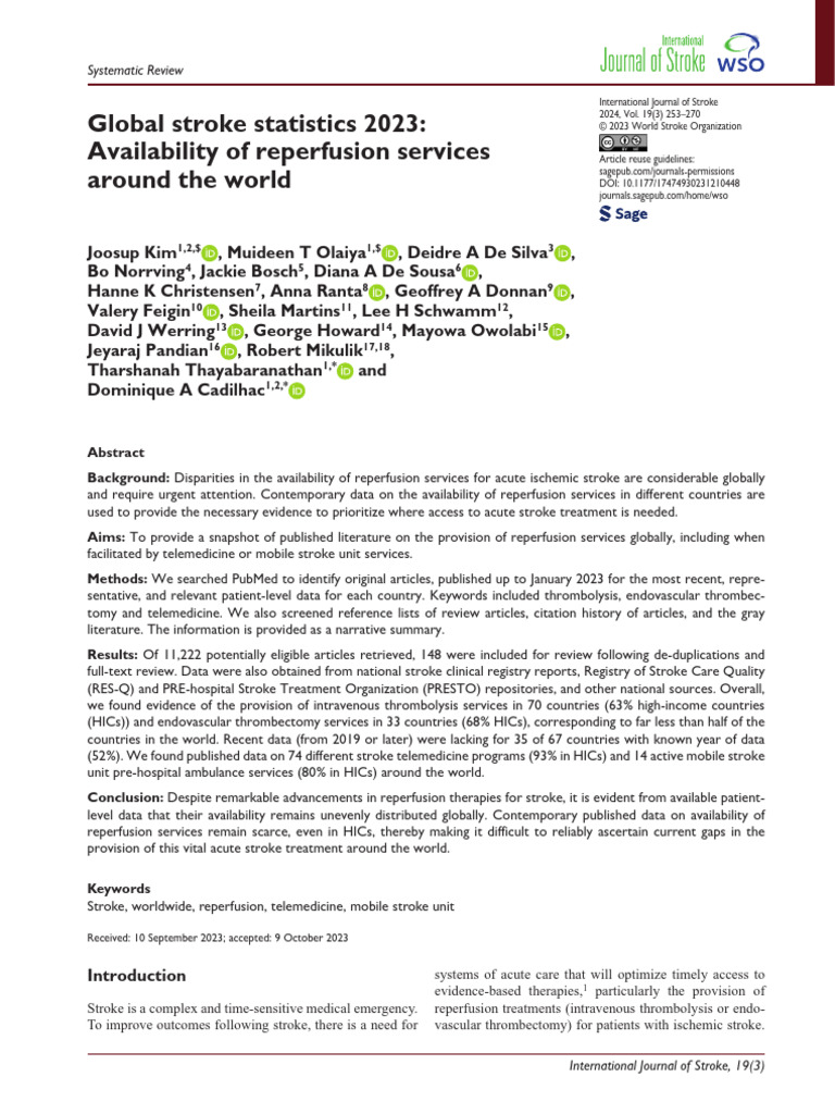 Global stroke statistics 2023 | PDF | Eastern Europe | Central Europe