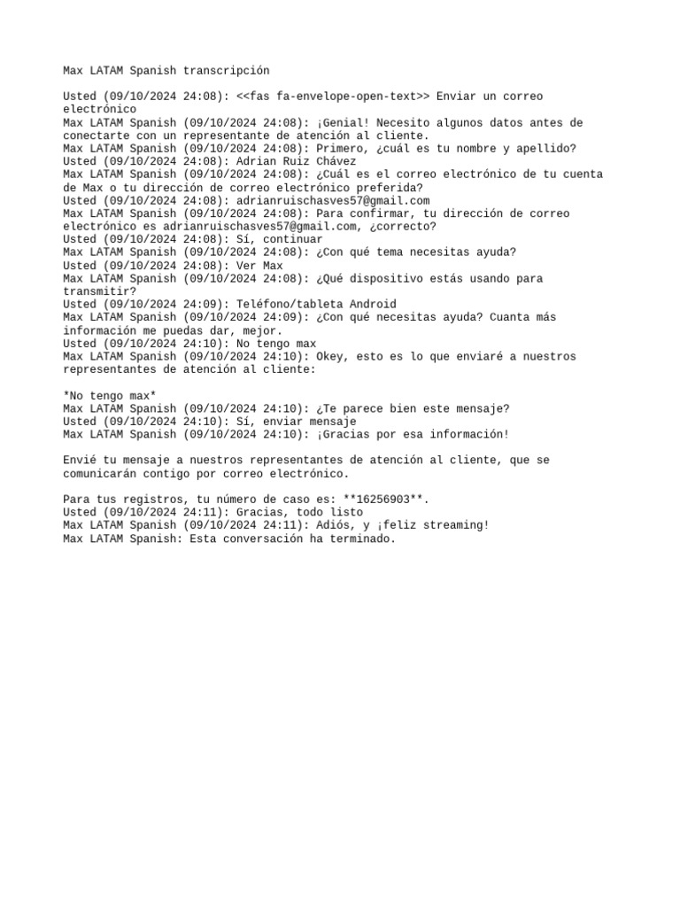 Max LATAM Spanish Transcript | PDF