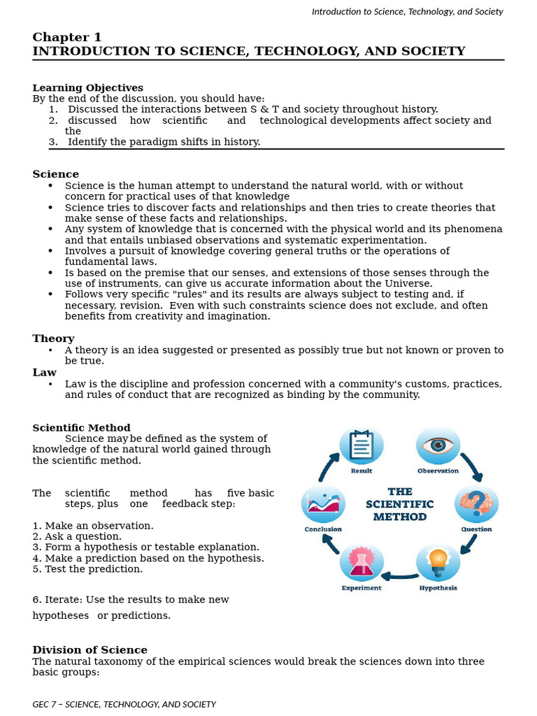 Chapter-1-Science-Technology-and-Society-1 | PDF | Science | Scientific ...
