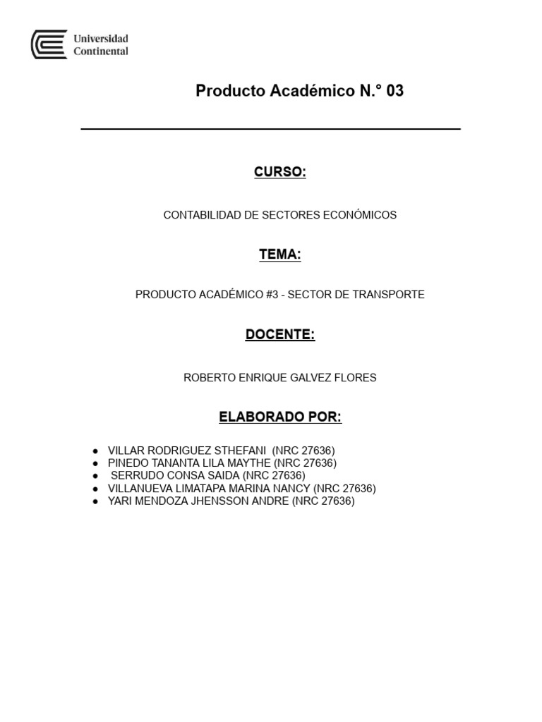 PA3 Contabilidad de Costos Por Sectores 2024-1B | PDF | Marketing | Transporte