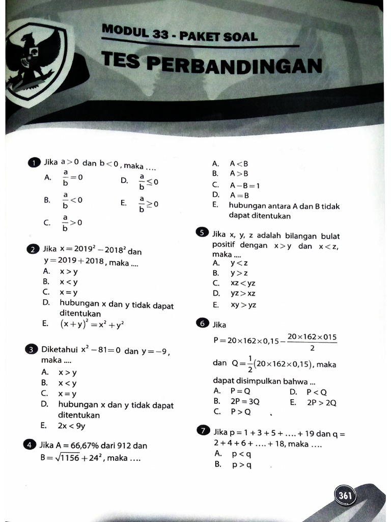 TIU - NUMERIK (Perbandingan) | PDF