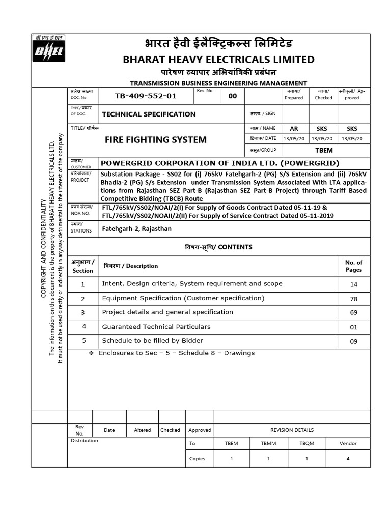 Technical Spec Fire Fighting Pgcil Fatehgarh Extn Ss 02 Compressed ...