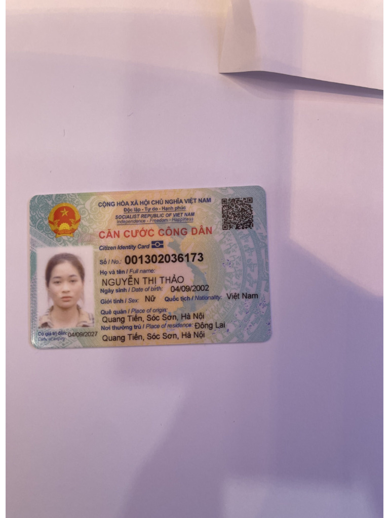 NGUYỄN THỊ THẢO-CCCD-ANH | PDF