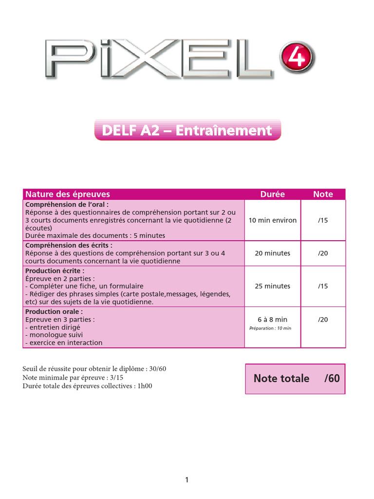 Entraînement DELF A2 : Compréhension et Production | PDF | Lexique ...