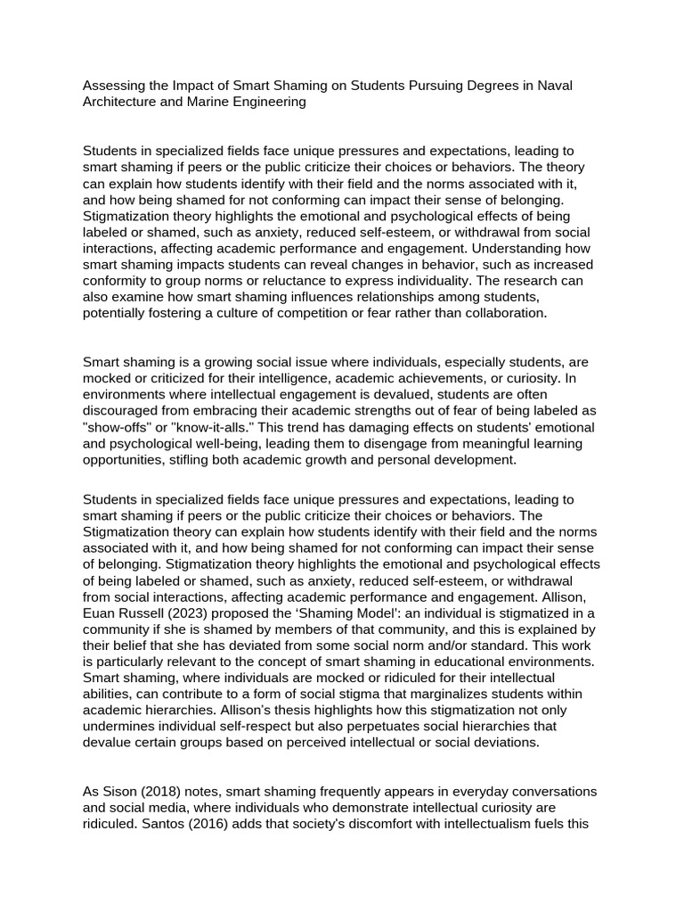 Smart Shaming Introduction | PDF | Social Stigma | Shame