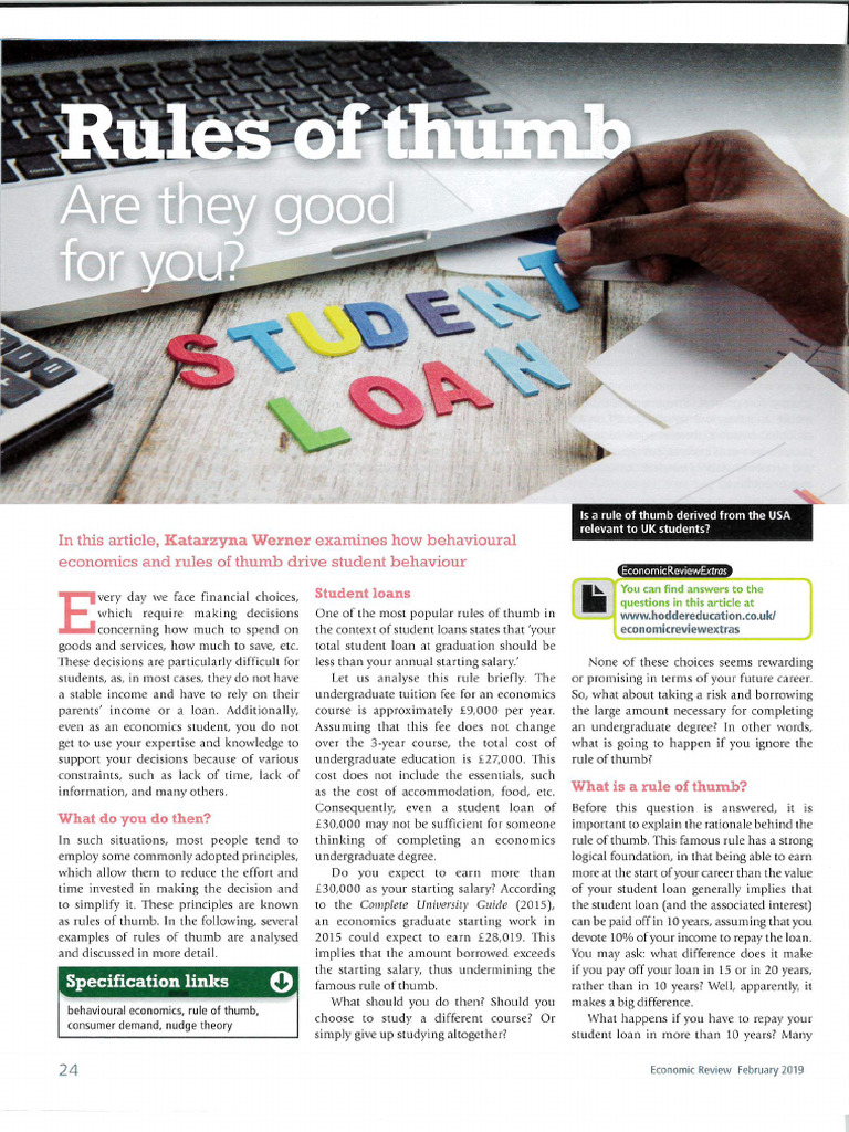 Behavioural Economics - Rules of Thumb | PDF