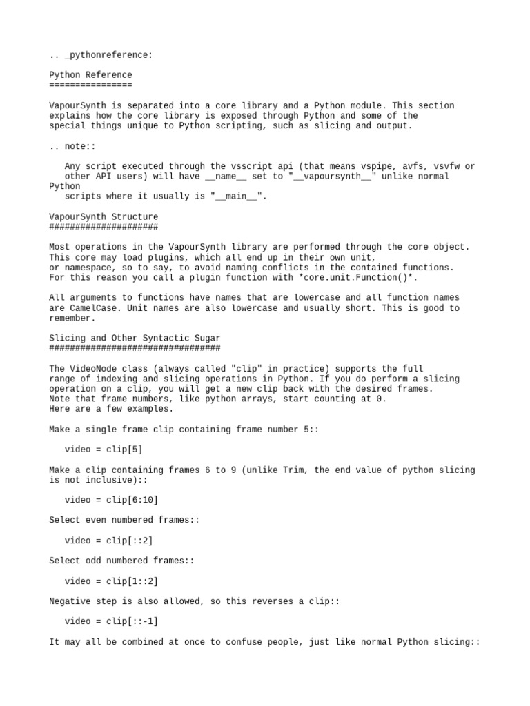 Pythonreference.rst | PDF | Frame Rate | Python (Programming Language)