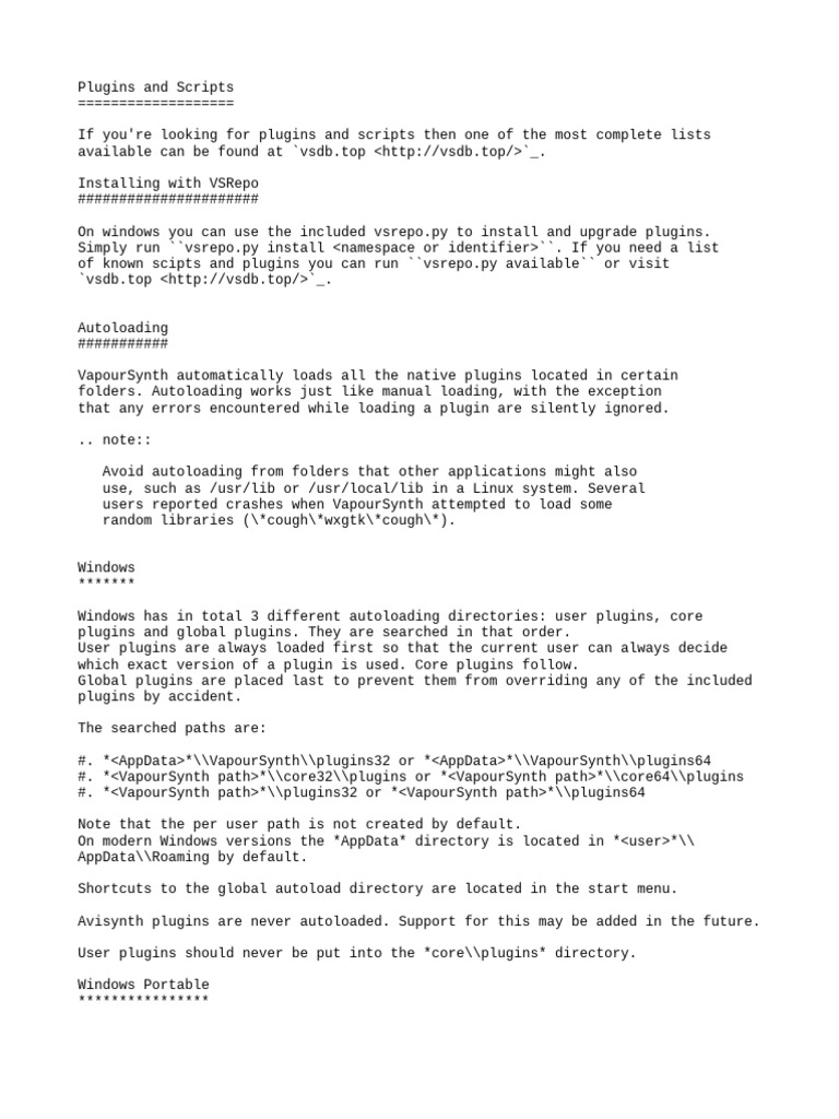 Plugins.rst | PDF | Software Engineering | Utility Software