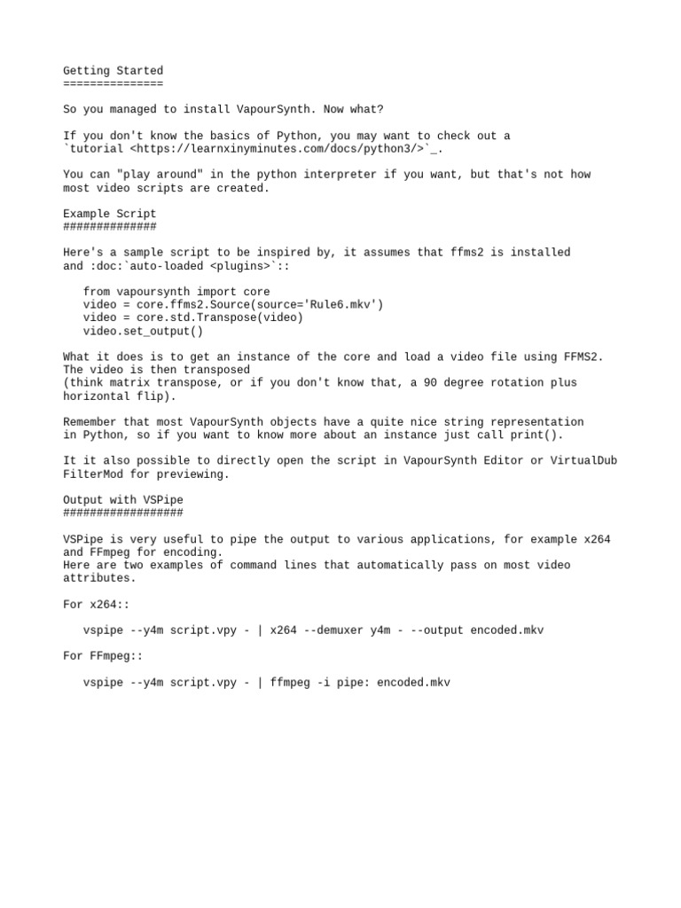 Gettingstarted RST | PDF