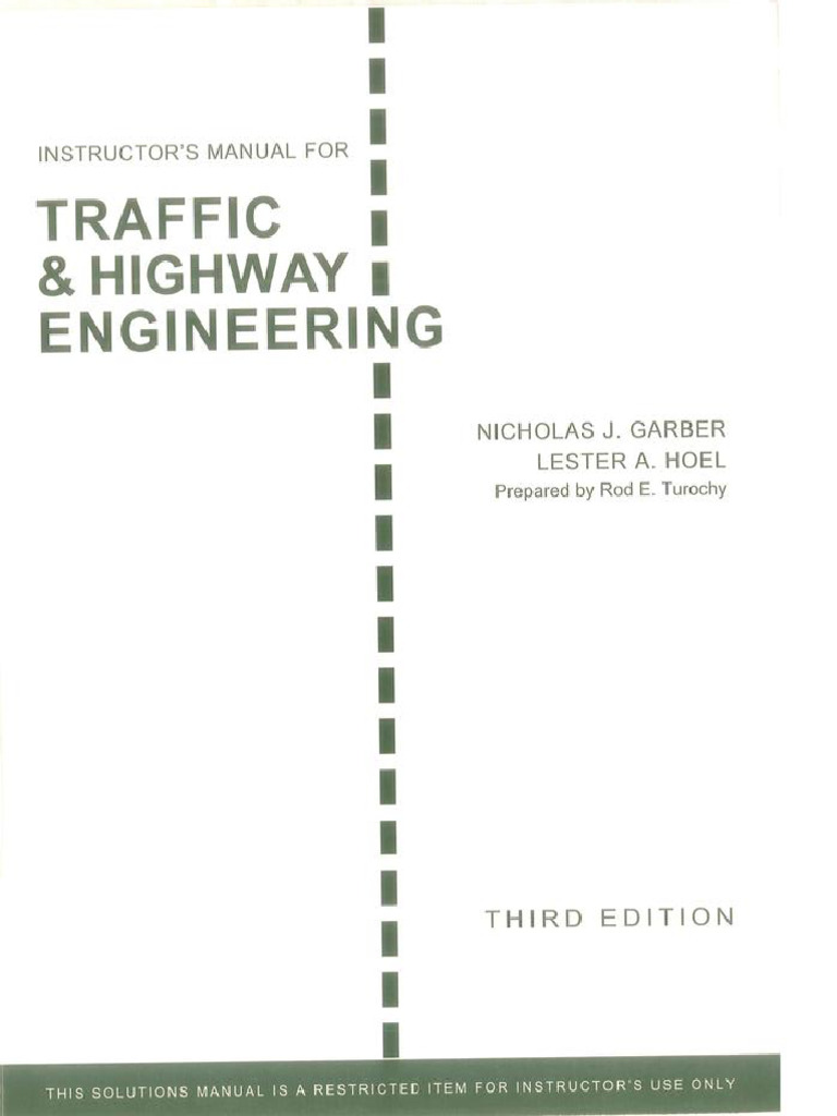 Traffic and Highway Engineering Solutions Manualpdf PDF Free | PDF