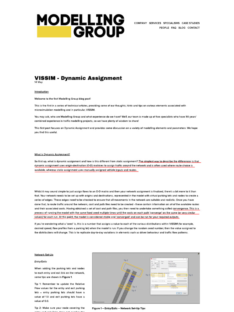 Dynamic Assignment Vissim | PDF