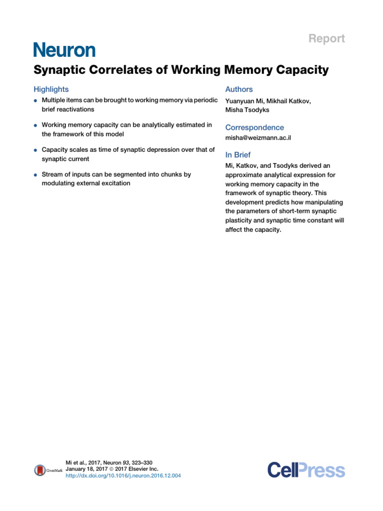 PIIS0896627316309436 | PDF | Memory | Neural Oscillation