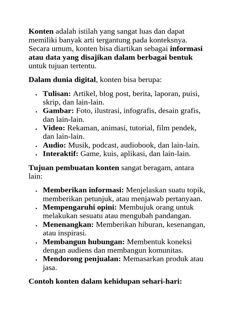 Arti dan Jenis Konten Digital | PDF