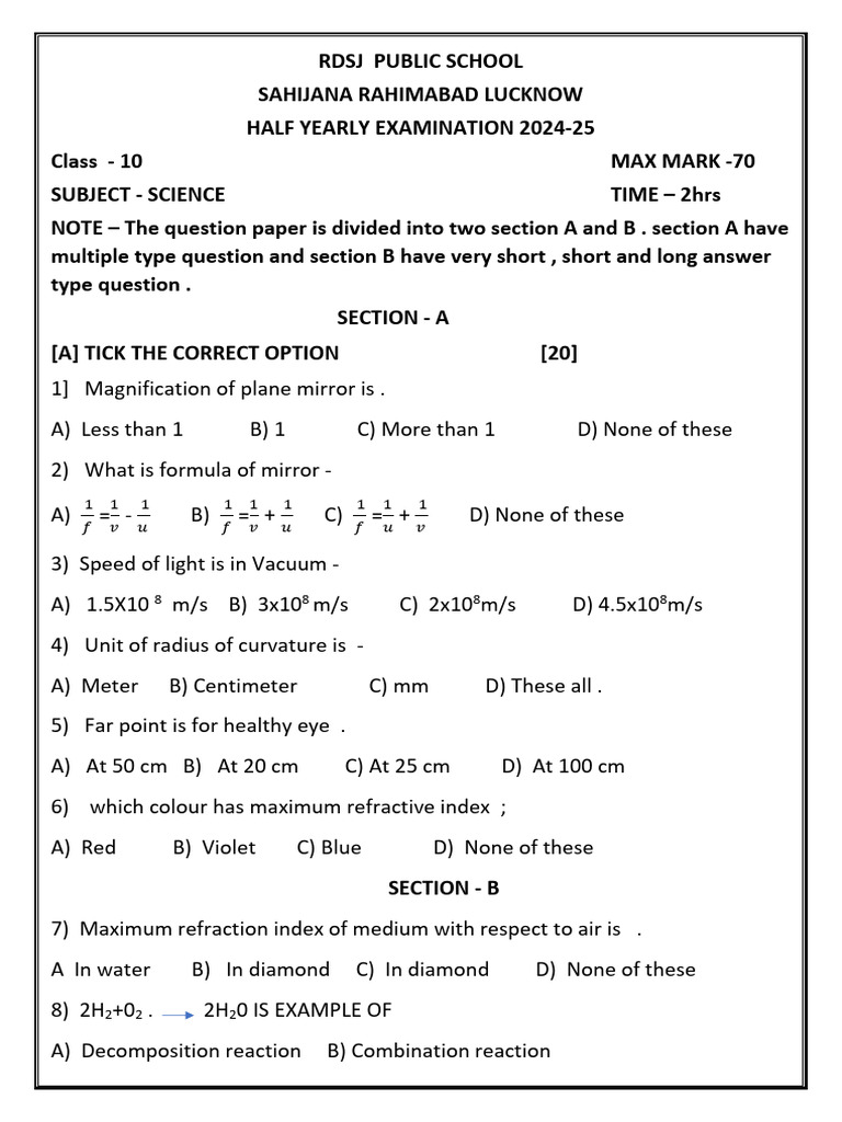 SCIENCE - 10TH - | PDF | Optics