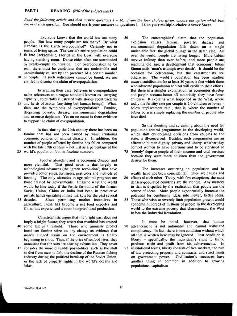 1996 Use of English Section C With Marking | PDF