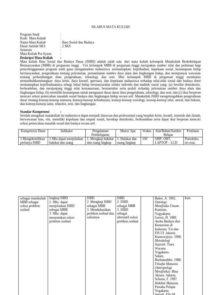 Silabi Isbd | PDF