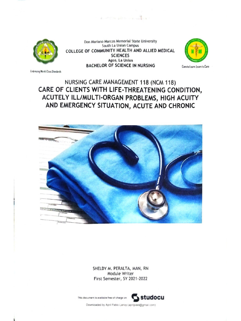 NCM 118 Lec Module Part 1 | PDF