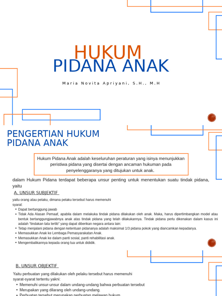 Pengantar PPT Hukum Pidana Anak | PDF