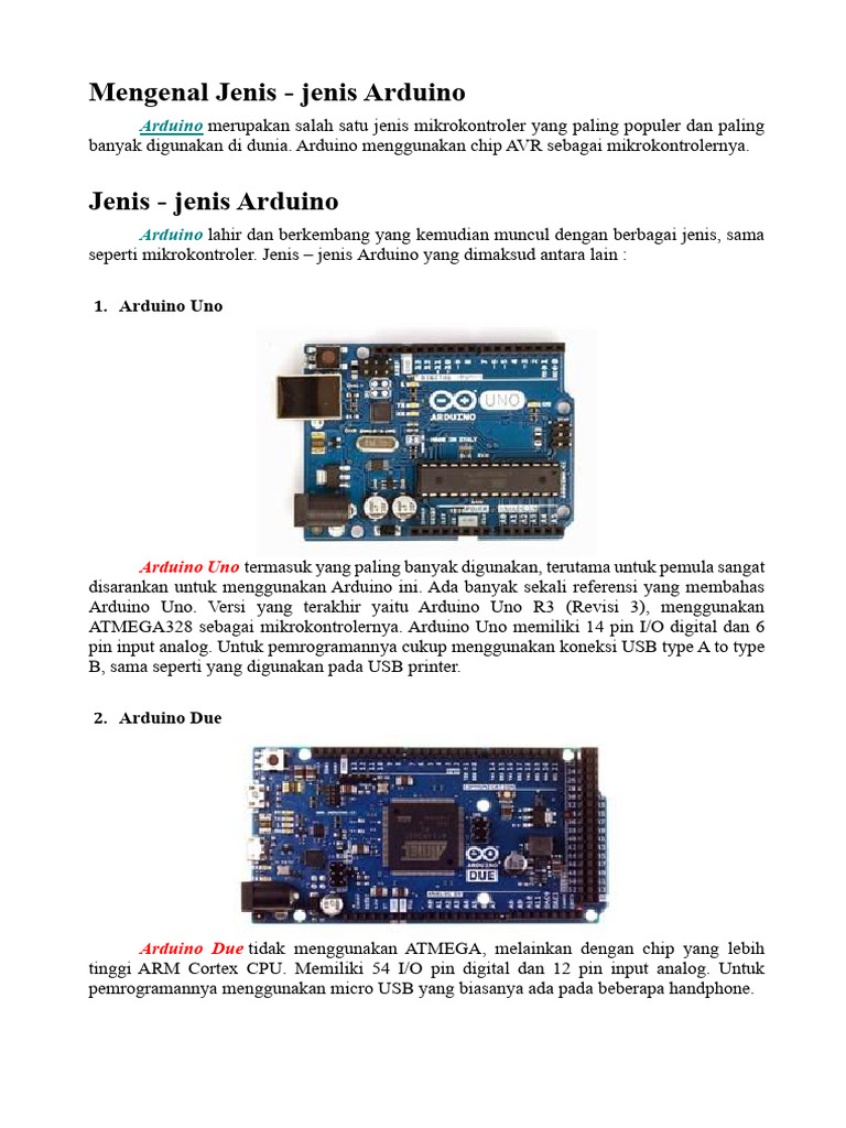 Mengenal Jenis Arduino | PDF