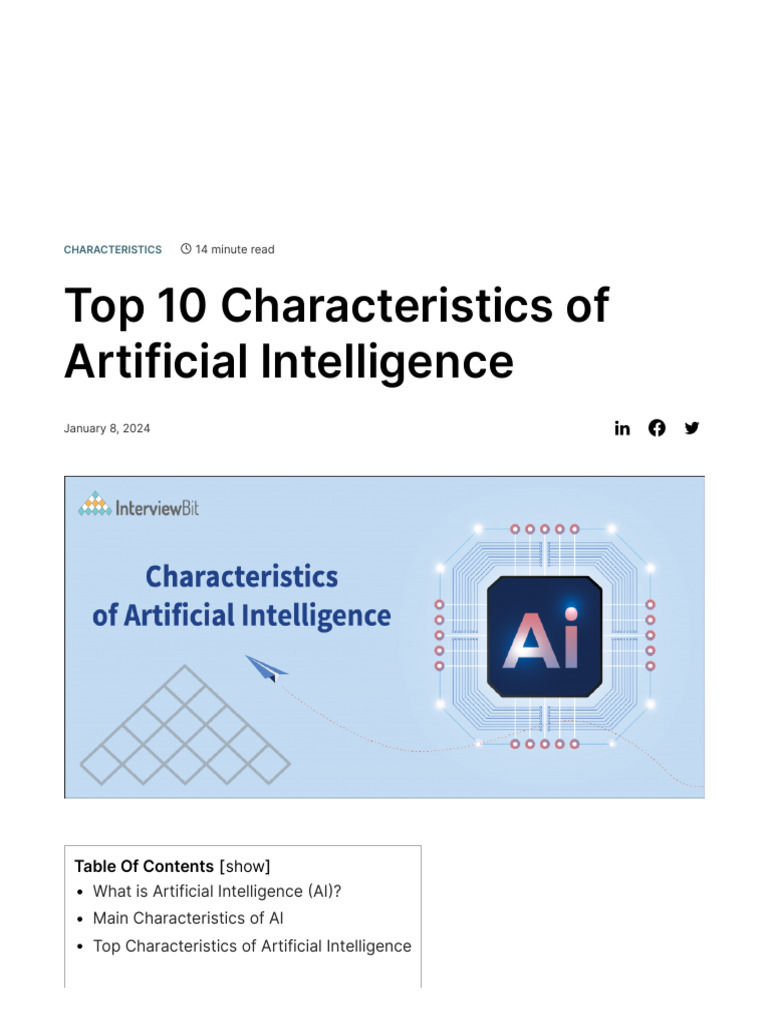 Key Characteristics of Artificial Intelligence | PDF | Artificial ...