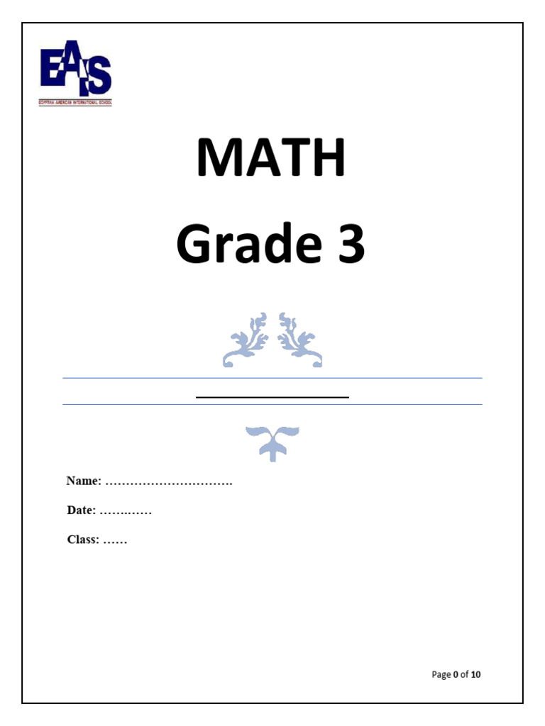 G3 Assessment 1 in Class Review Pack | PDF | Mathematics | Arithmetic