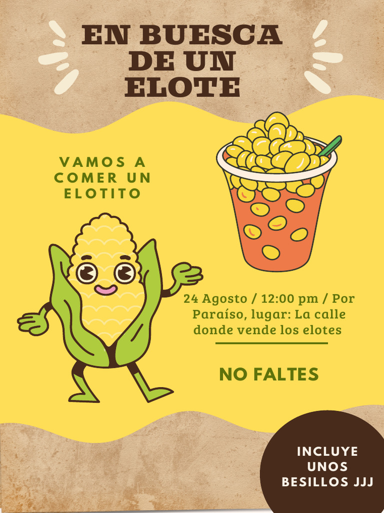 Flyer Turismo en México Feria Elotes Ilustración Amarillo | PDF