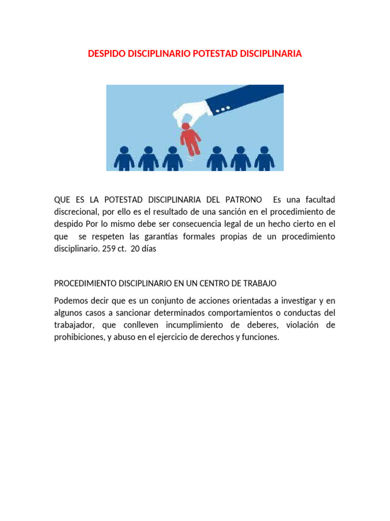 POTESTAD DISCIPLINARIA Oficina Recursos Humanos | PDF | Debido al ...