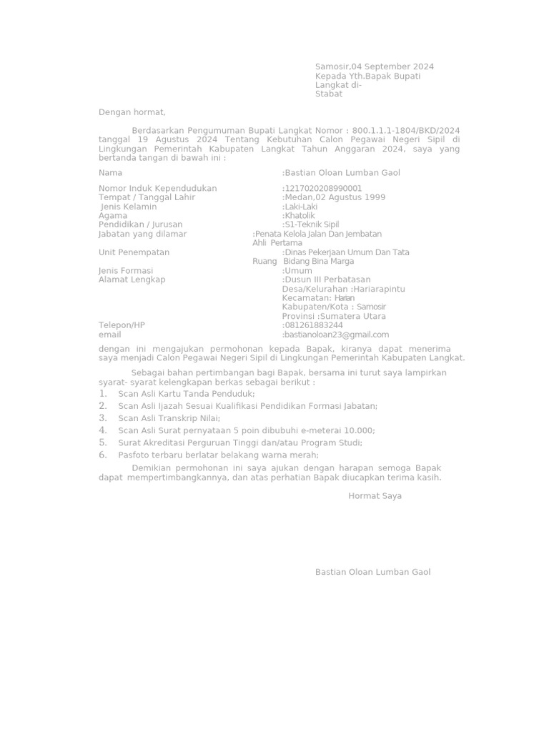 Lamaran Samosir | PDF